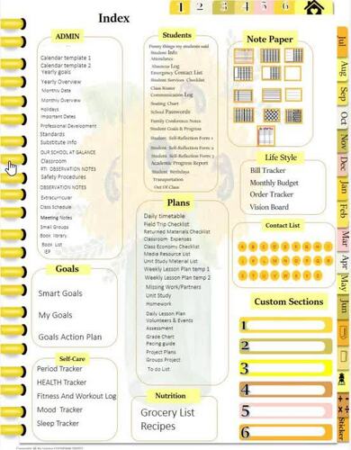 Sunflower Themed Undated- Editable Teacher Planner: Printable & Digital ...