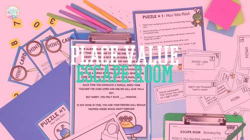 Place Value Escape Room - A Place Value Game by Loving Math | TPT