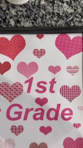 pink Happy Valentine’s day 1st Grade grade door poster sign teacher ...
