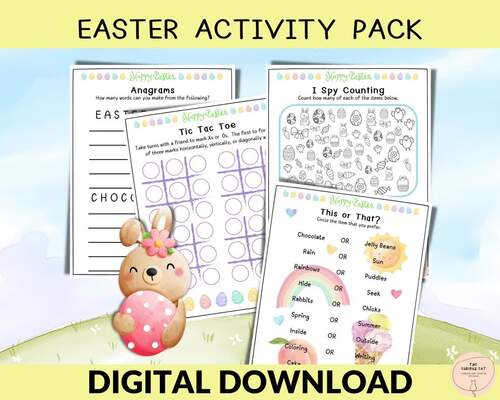 Easter Activities Bundle, Classroom Party Printable, Ages 6-10 | TPT