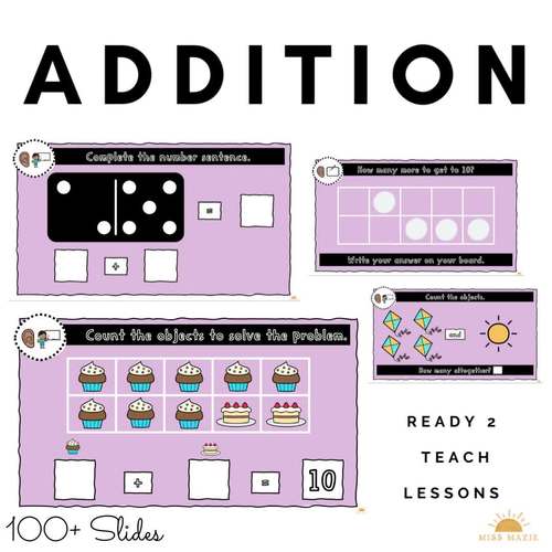 Kindergarten Addition and Subtraction Digital Lessons - Bundle - No prep!