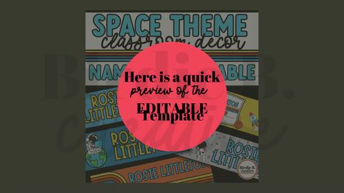 Space Theme Name Tags | BTS Editable NameTags | Space Astronaut ...