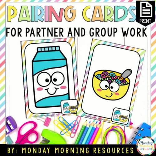 Pairing Student Cards for Partner & Group Work| Kindergarten-5th ...