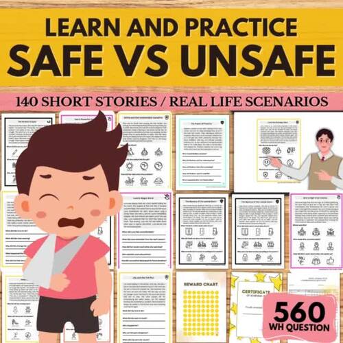 Safe Vs Unsafe Bundle: Safety Awareness Stories W/ Question Worksheet ...