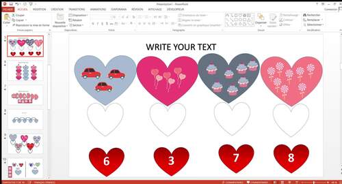 Happy Valentaine's Editable Digital Slides Comparing/Counting Numbers 1 ...