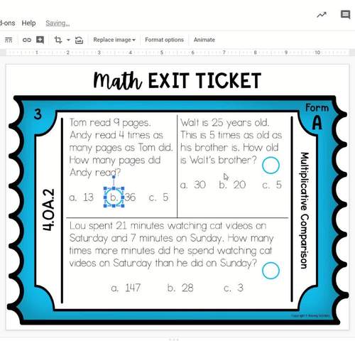 Math Exit Tickets 4th Grade Google Slides Distance Learning by Raising ...