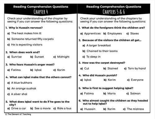 Multiple Choice Chapter Questions to Accompany Iqbal the Novel | TPT