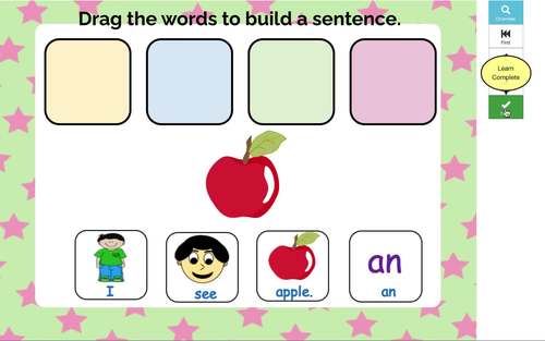Sentence Scrambles Build a Sentence with Visual Supports BOOM CARDS 4
