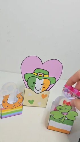 Lucky Gift Box Craft:St. Patrick’s Day Theme:Template Printable ...