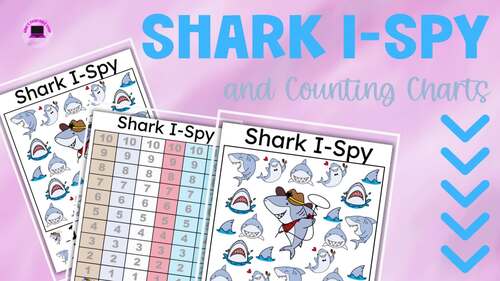Shark I-Spy and Counting Graphs Activity by GinasPrintableShop | TPT