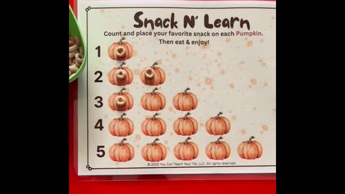 Pumpkin Counting Mat Printable – 1 to 5 Counting Placemat for PreK ...