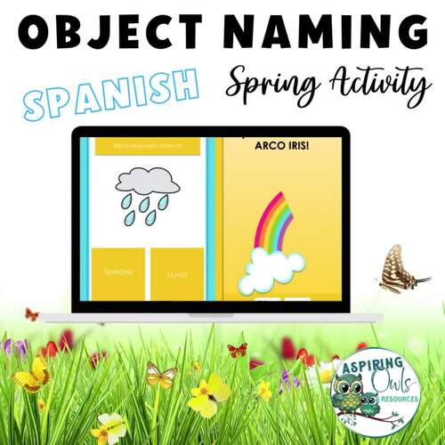 Spring Object Naming with Pictures Level One Spanish Google Game