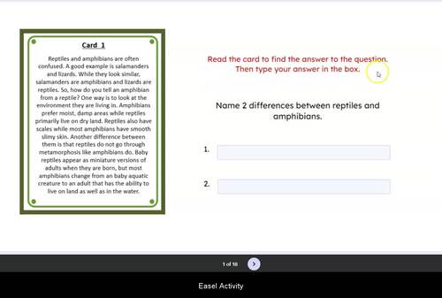 Amphibians Activity Scavenger Hunt with Easel Option by CarolJ Creations