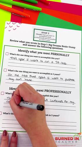 Burned-In Teacher Long-Term Goal Setting Workbook by Burned-In Teacher