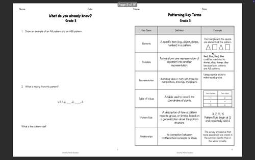 Grade 3 | Patterning and Algebra Worksheets & Slides | Ontario Math