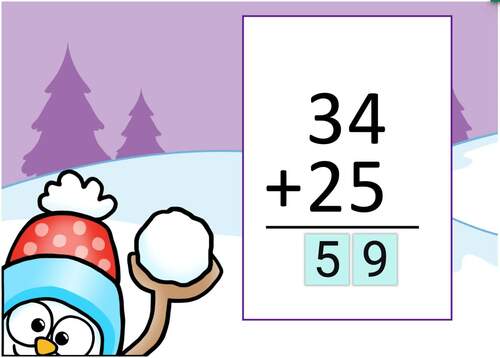 Winter 2 Digit Addition With Regrouping Math Boom Cards by Bright Minds ...