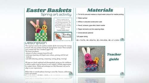 EASTER SPRING BASKET visual art lesson plan with full instructions ...