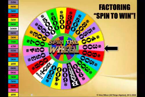 Factoring Polynomials | Spin to Win Game by All Things Algebra | TPT