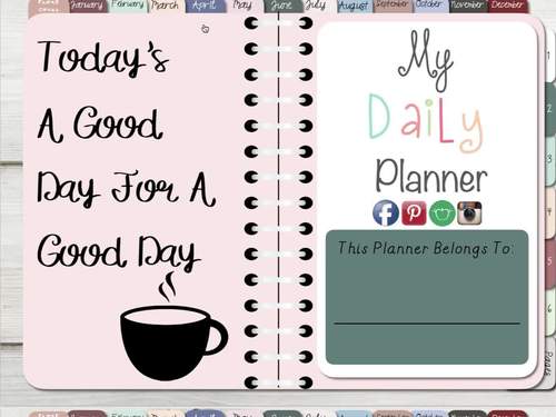 Floral Digital Daily Planner by Crazy In Kinderland | TPT