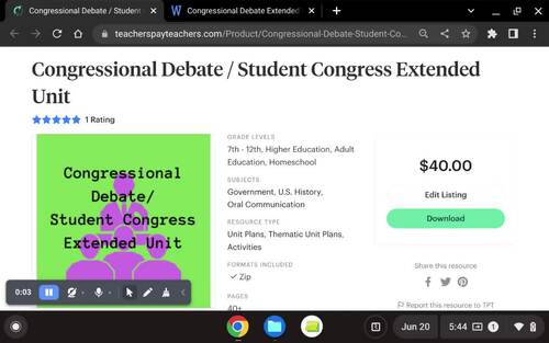 Congressional Debate / Student Congress Extended Unit by The Drama GOAT
