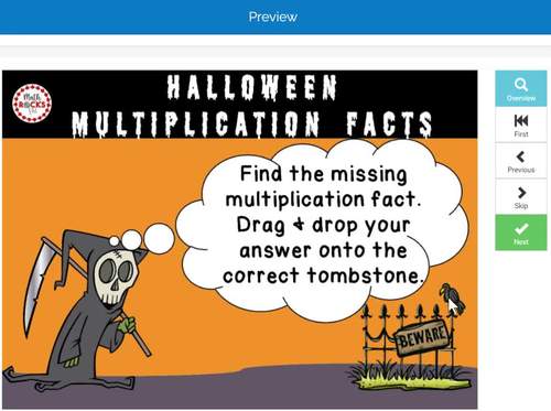 Halloween Math Missing Multiplication Facts Drag and Drop Digital Boom ...
