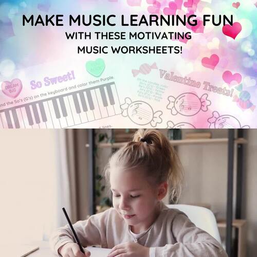 Printable February Music Theory Worksheets, piano lessons, music lessons