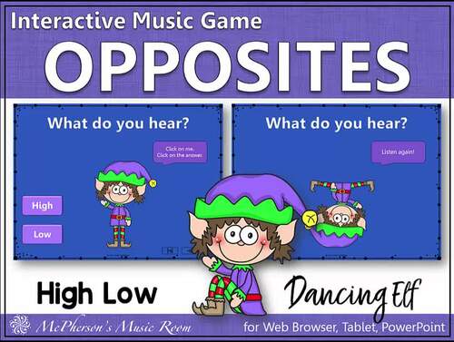 Christmas Music Activity High and Low Interactive Music Game {Dancing Elf}