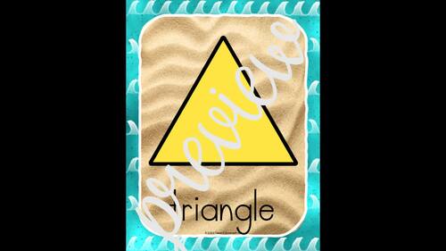 2D and 3D Shape Posters Under the Sea Ocean Theme Classroom Decor Set 6