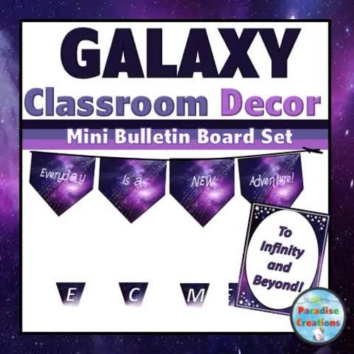 Galaxy Theme Classroom Decor Purple by Paradise Creations | TPT