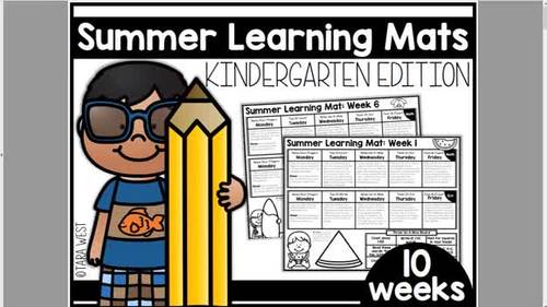 Summer Learning Mats: Kindergarten Edition Distance Learning | TPT