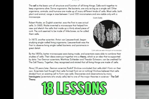 Self Grading Distance Learning Life Science Reading Comprehension ...