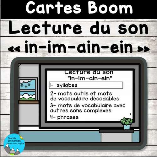 Sons composés French phonics son "in-im-ain-ein" lecture sur Boom™ avec ...