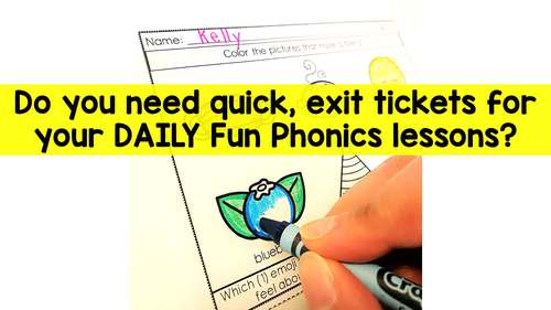 Fun Phonics Exit Tickets | Level 2 Unit 1 by The Compton Creative