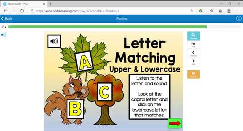 Letter Matching Fall Alphabet Uppercase and Lowercase Letters ...