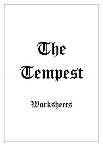 Shakespeare The Tempest Worksheets by Worksheet Whisperer | TPT