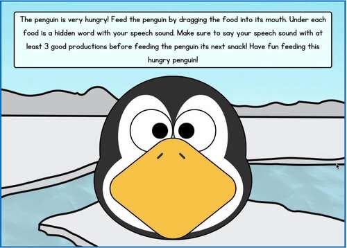 Feed the Penguin Articulation Boom Cards by Gab with Gab | TPT