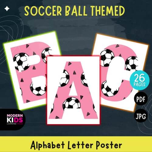 Sport Soccer Ball Themed Large Alphabet Letters Bulletin Board | TPT