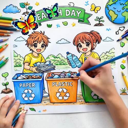 Little Earth Heroes Coloring Pages, Earth Day Environmental Awareness Story