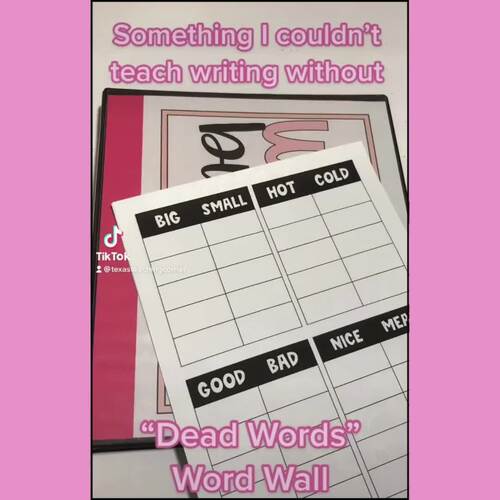 Dead Words Word Wall | Descriptive Writing | Writing Toolkit | TPT