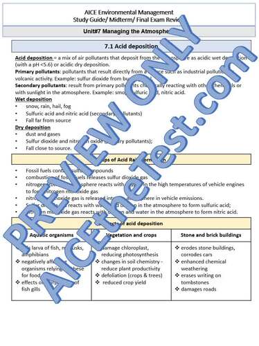 Final Exam Study Guide Unit#7 Managing the Atmosphere AICE Environmental