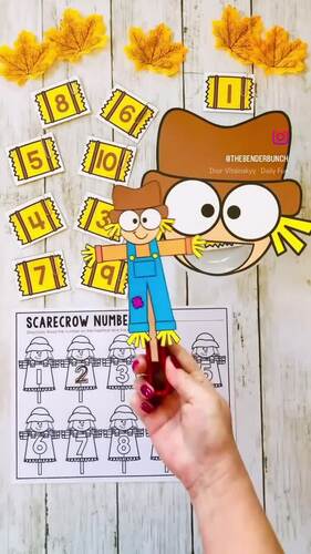 Fall Scarecrow Numbers - Identifying and Writing Numbers 1 - 20 | TPT