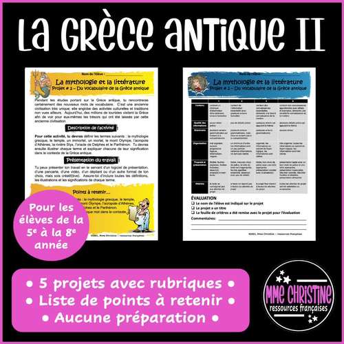 La Grèce antique I La mythologie et la littérature I 5 projets I Rubriques