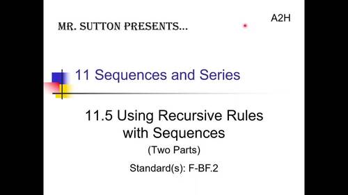 Using Recursive Rules with Sequences by Mr Sutton Presents | TPT