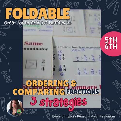 Comparing & Ordering Fractions : 3 Strategies FOLDABLE | TPT