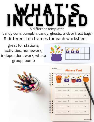 Base 10 Halloween Math Worksheets by Little Learners 2 | TPT