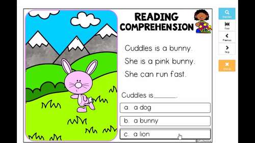 Spring Reading Comprehension Animated Pictures Boom Cards ™ by Miss Faleena