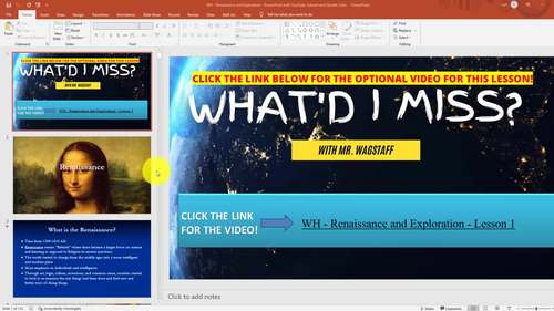 World History - Renaissance & Exploration - PowerPoint w/ YouTube ...