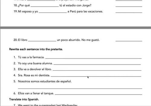 Realidades 2 3A: Preterite Ir/Ser Practice by CosasParraTi | TPT