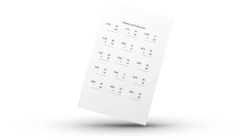 1500 Addition and Subtraction Double Digit Math Problems Worksheets w ...