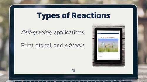 Types of Chemical Reactions Print, Digital, and Editable - Pixelated